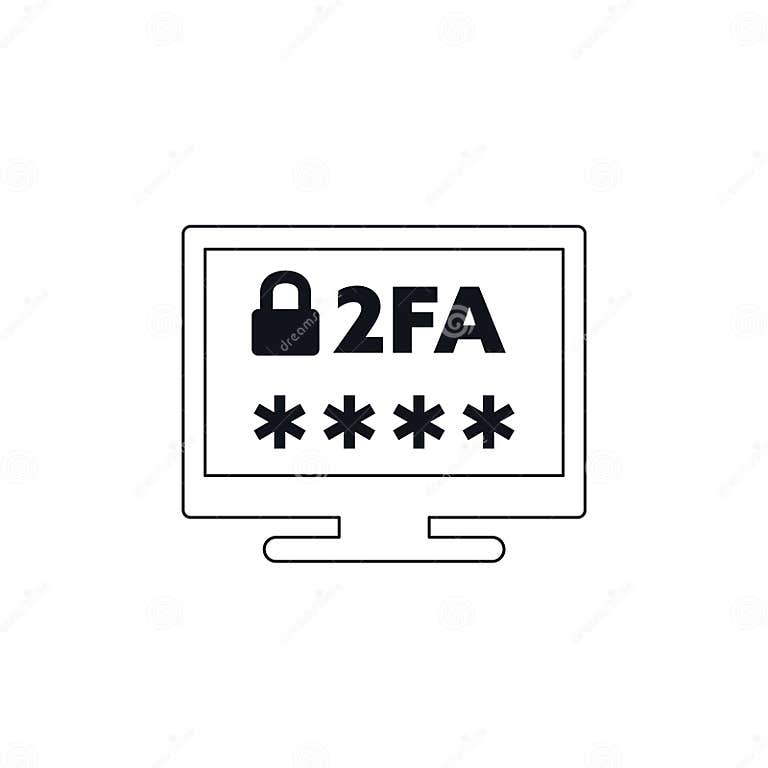 Two Factor Authentication or 2FA Icon Stock Illustration - Illustration ...