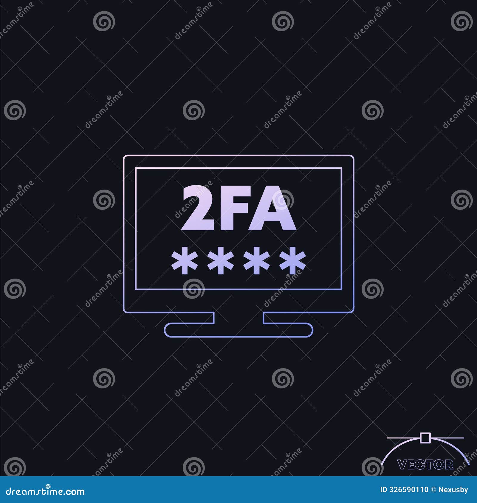 Two Factor Authentication, 2FA Vector Icon Stock Illustration ...