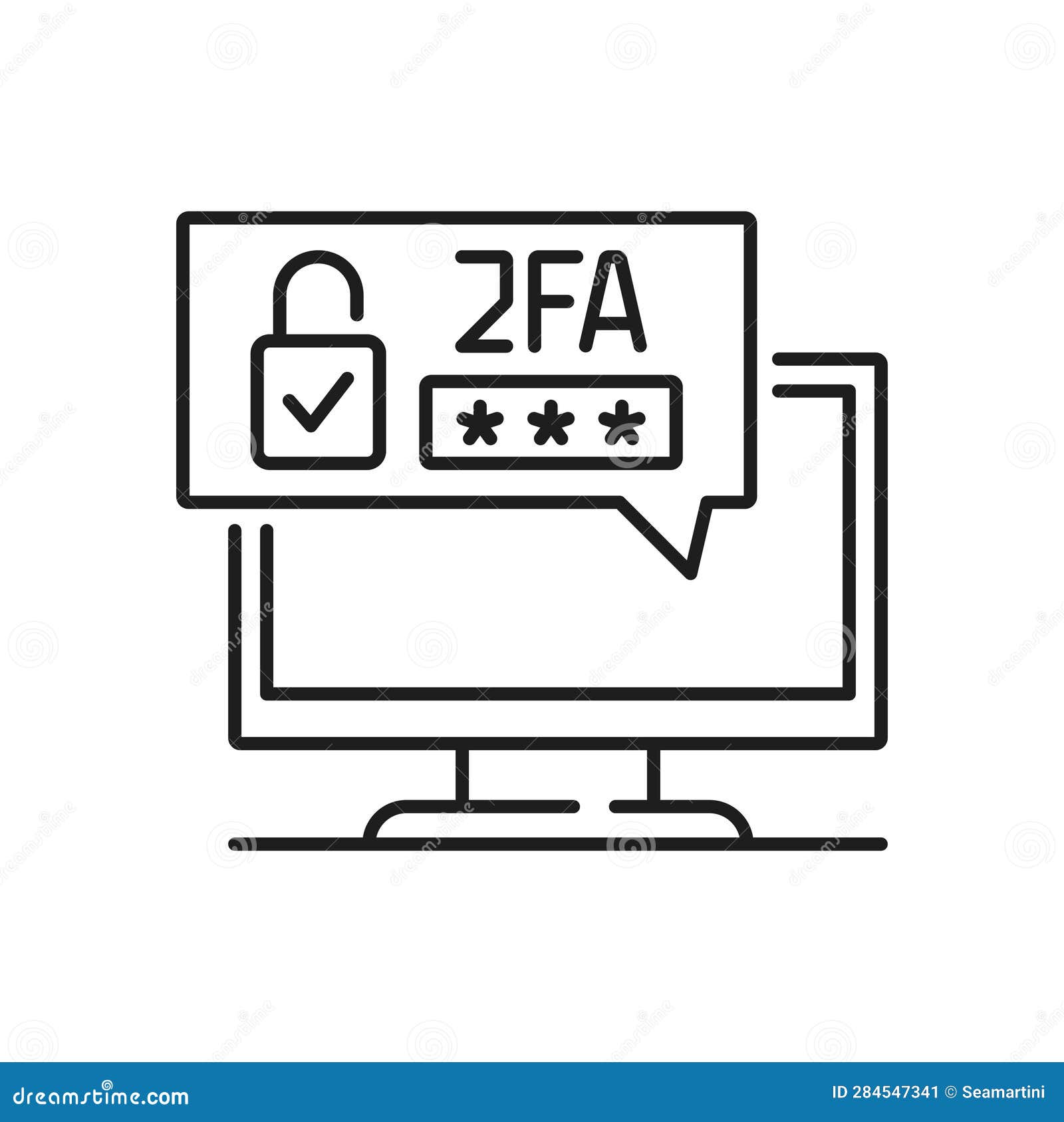 Two Factor Authentication Icon 2fa Verification Stock Illustration