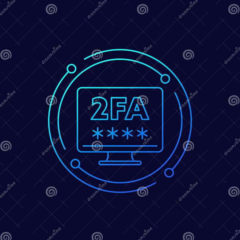 Two Factor Authentication Icon, Linear Design Stock Vector ...