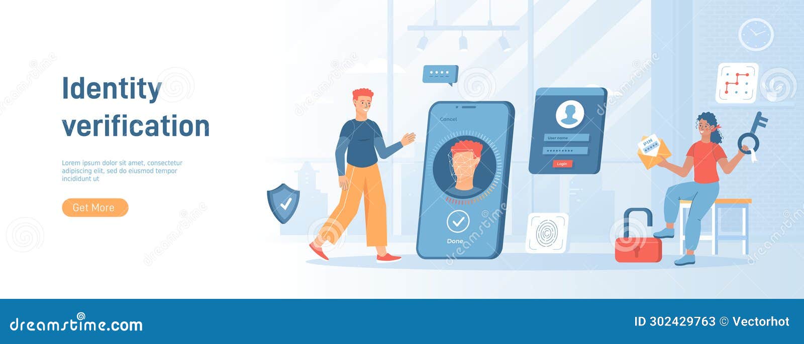 2FA, Two-factor Authentication Banner Vector Illustration ... 2FA, Two-factor Authentication Banner Vector Illustration ...