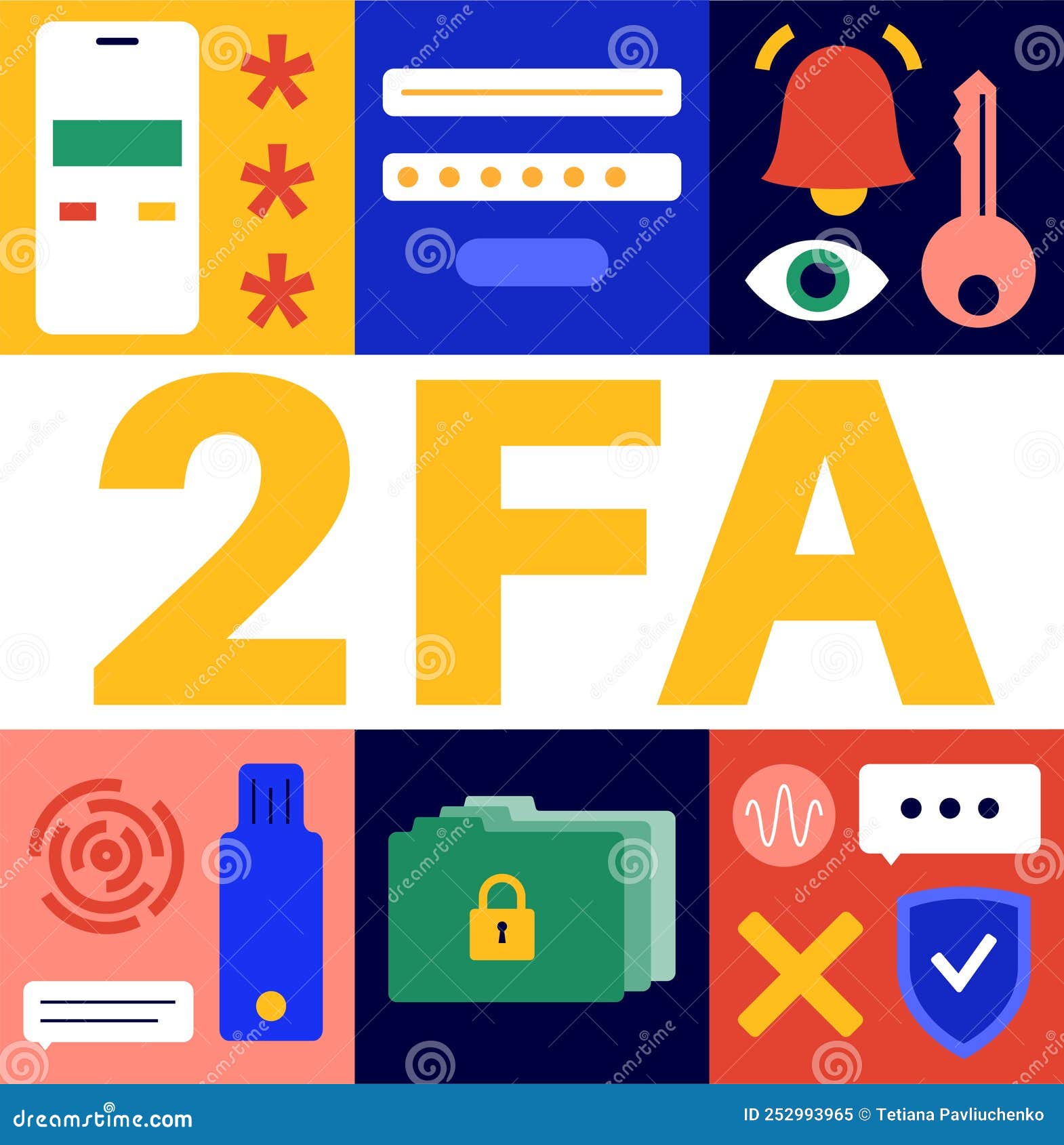 Two factor authentication stock vector. Illustration of icon - 252993965