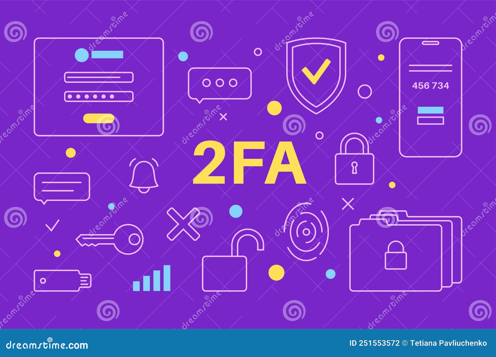 Two factor authentication stock vector. Illustration of password ...