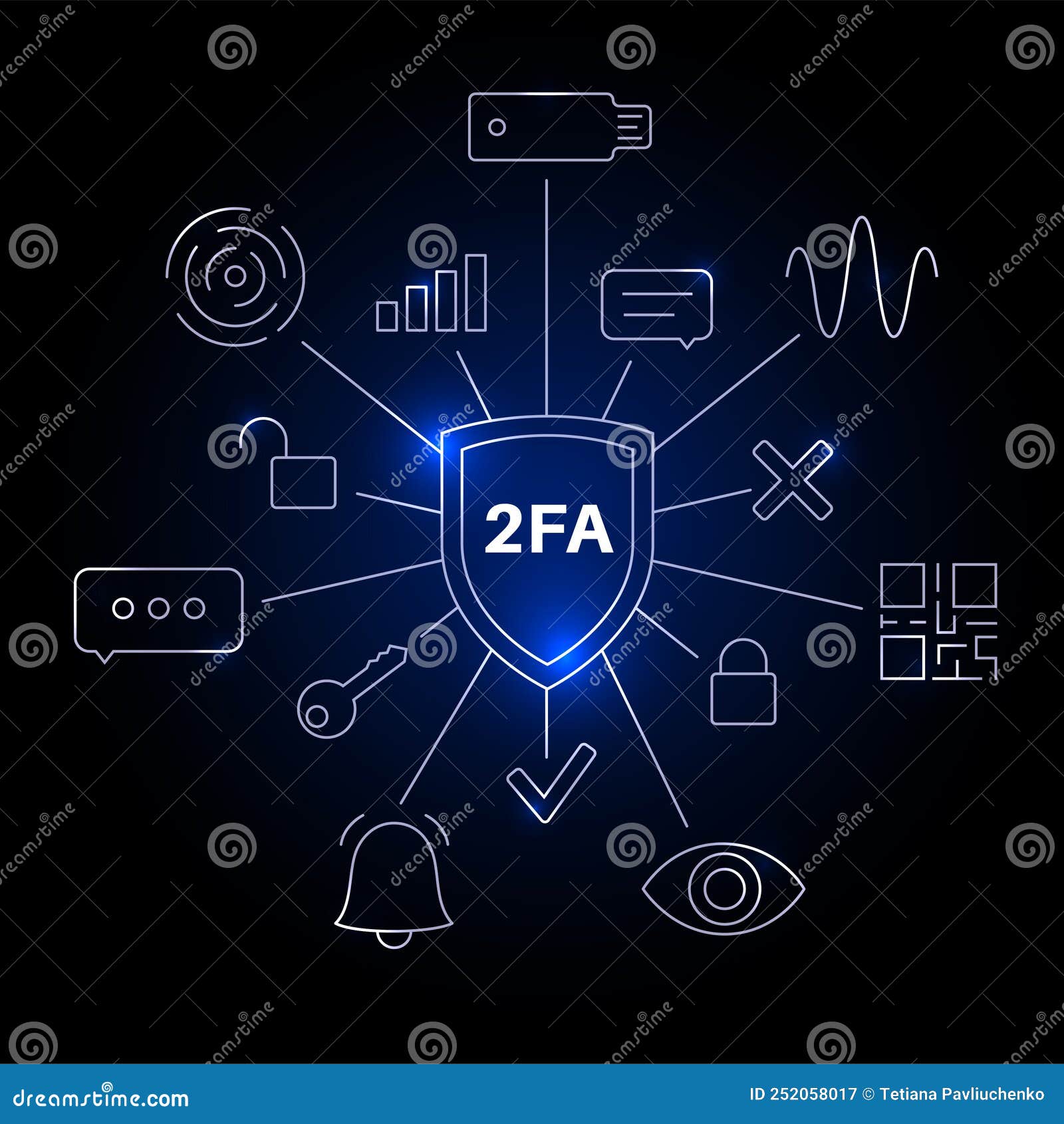 Two factor authentication stock vector. Illustration of registration ...