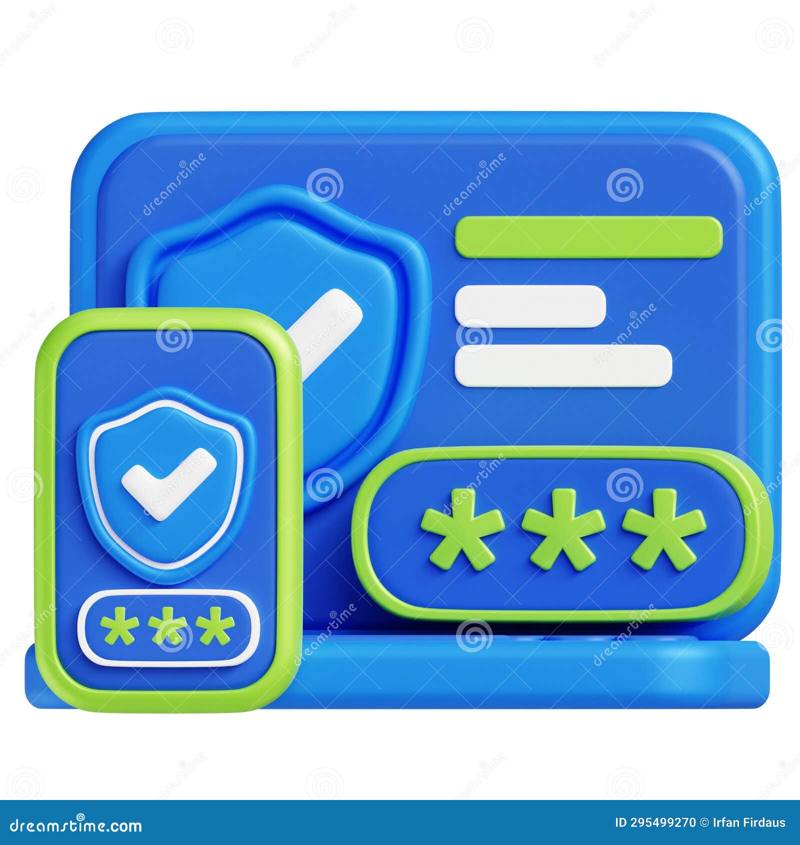 Two Factor Authentication Security 3D Icon Stock Illustration ...