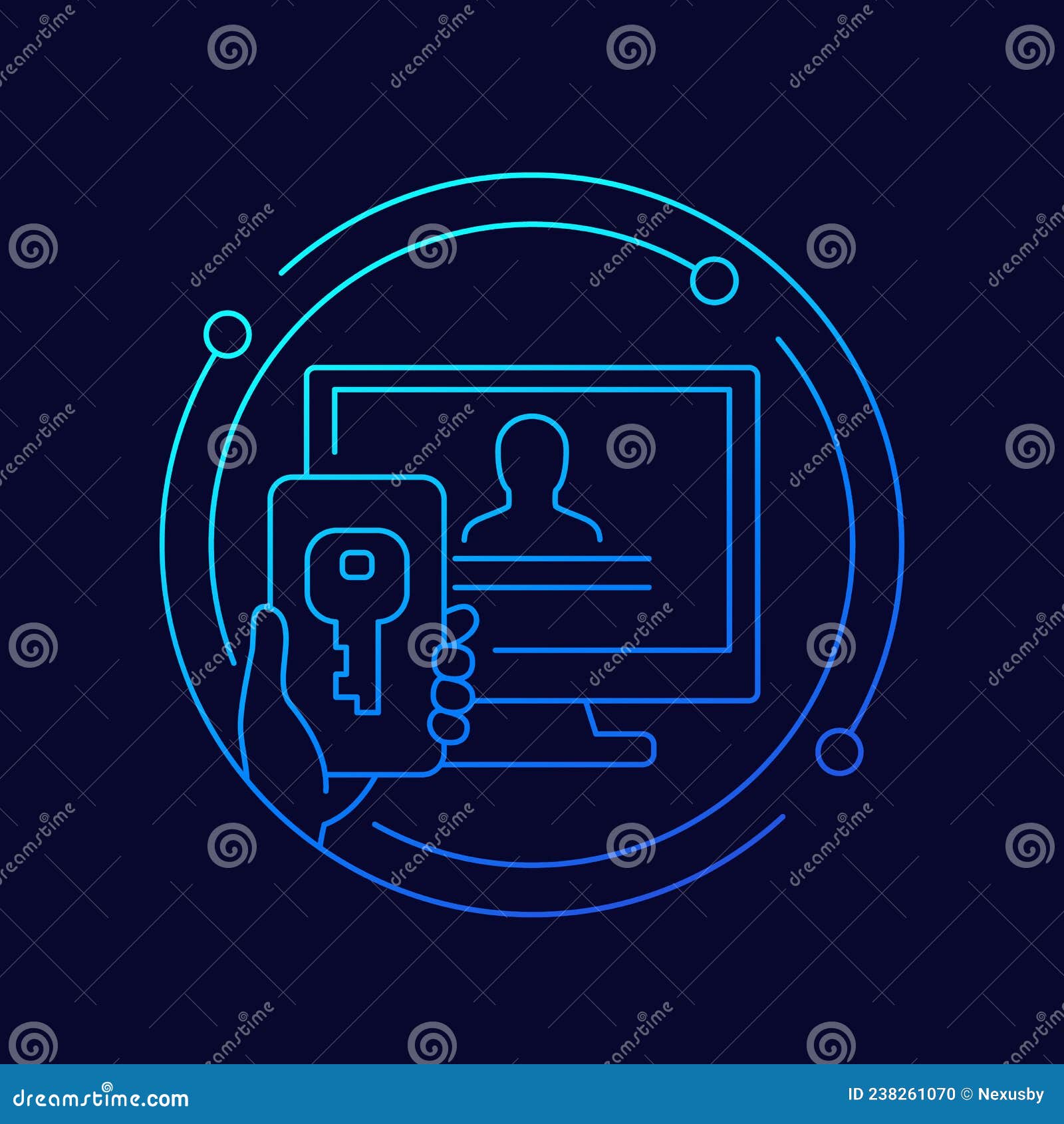 Two Factor Authentication Thin Line Vector Art Stock Vector ...