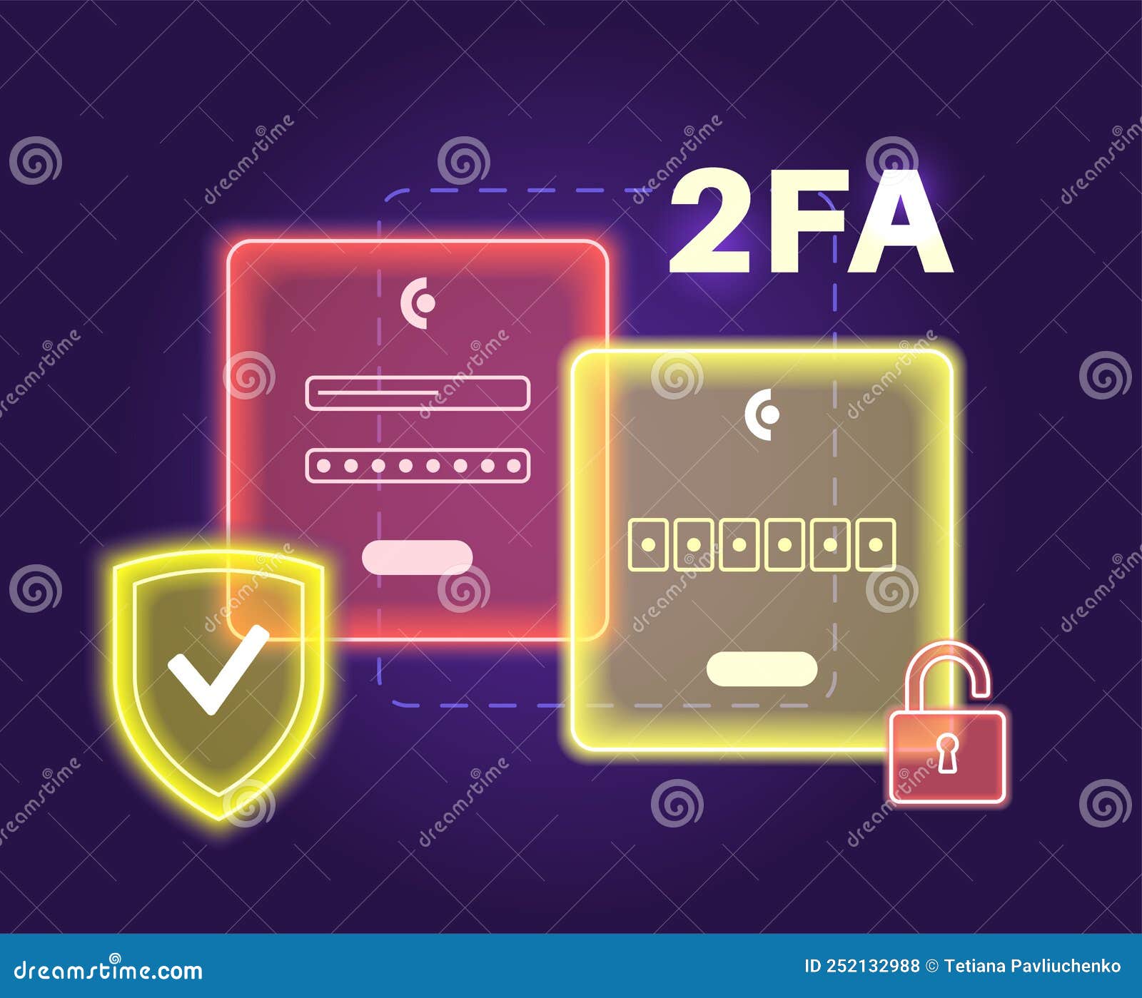 Two factor authentication stock vector. Illustration of icon - 252132988