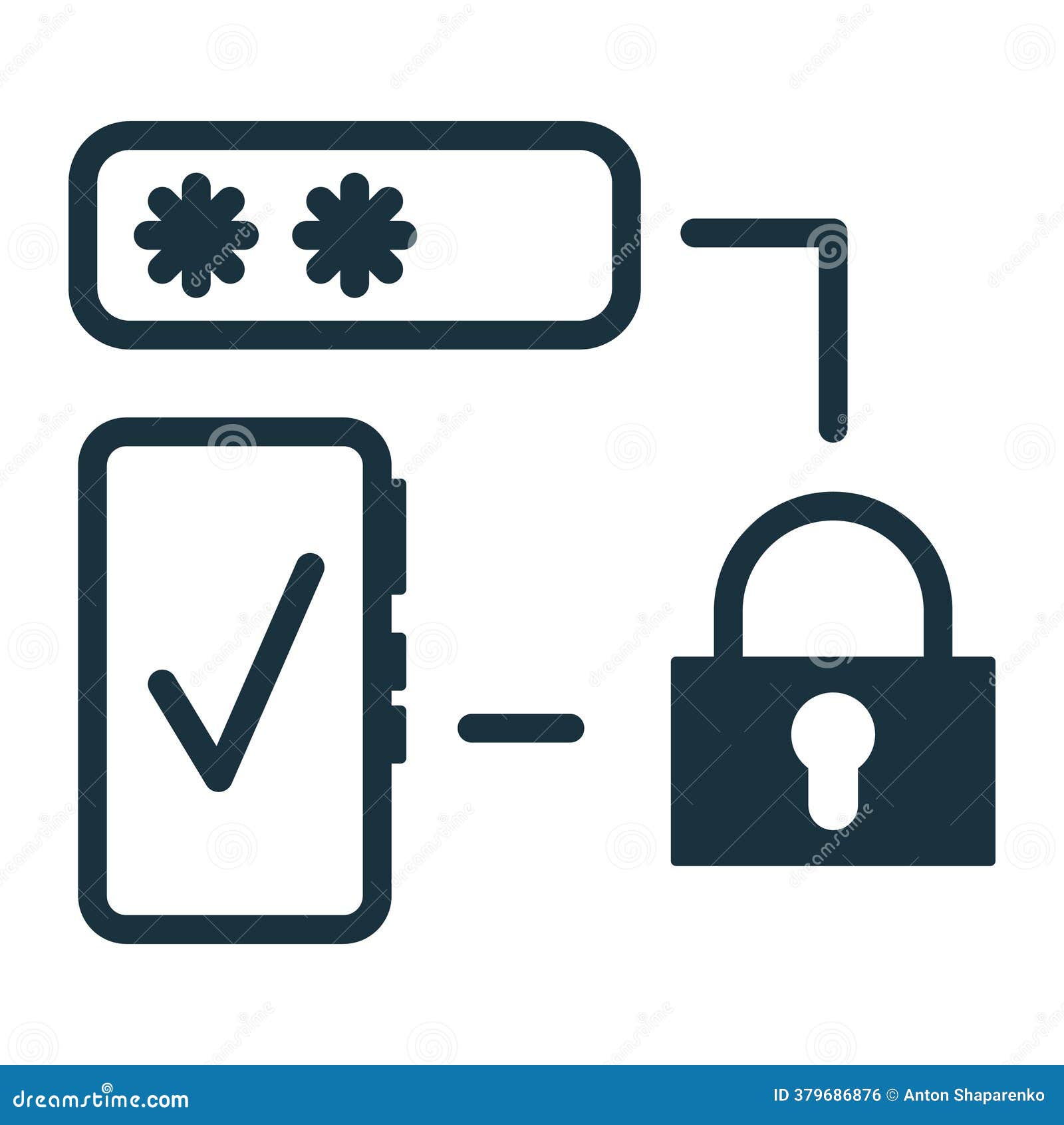 Two Factor Authentication Cartoon Vector | CartoonDealer.com #252539557