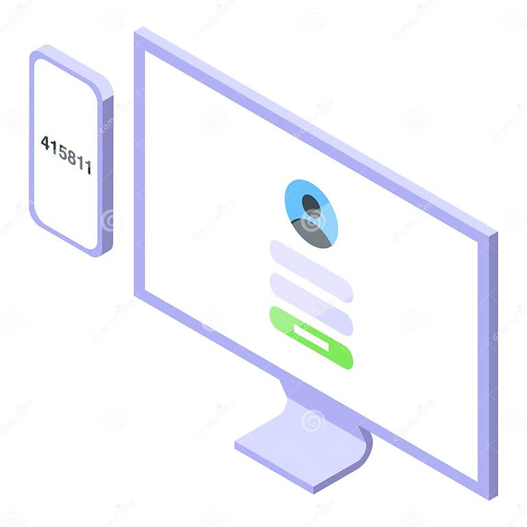 Two Factor Authentication Via Smartphone and Computer, Ensuring Enhanced Security Stock ...