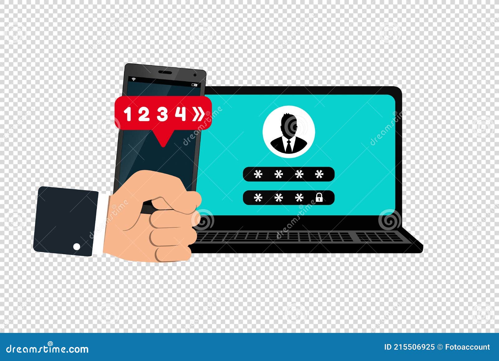 Transparent Two Factor Authentication Stock Illustrations – 6 ...