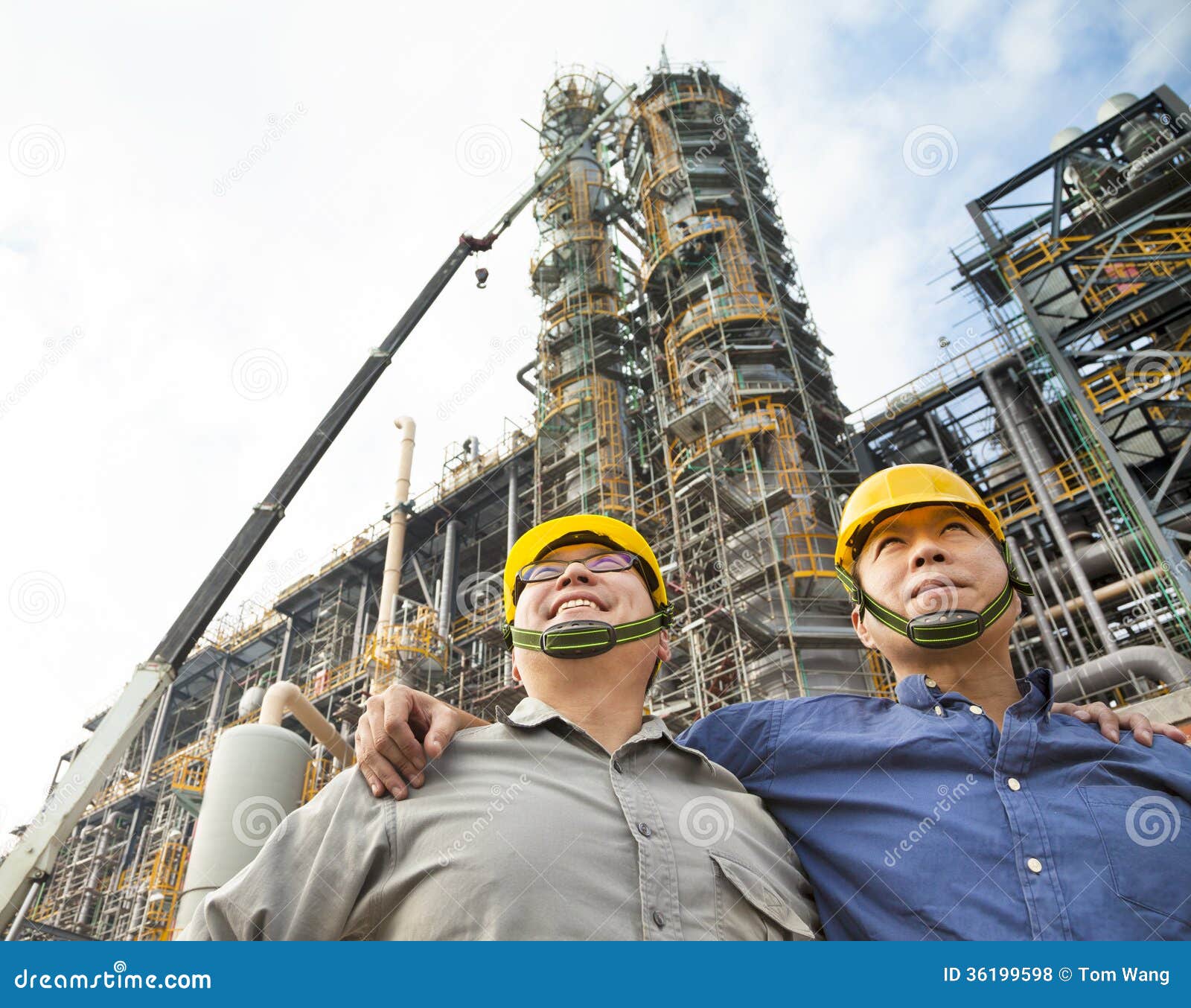 Two Factory Workers Standing Together Stock Photo - Image of aged ...