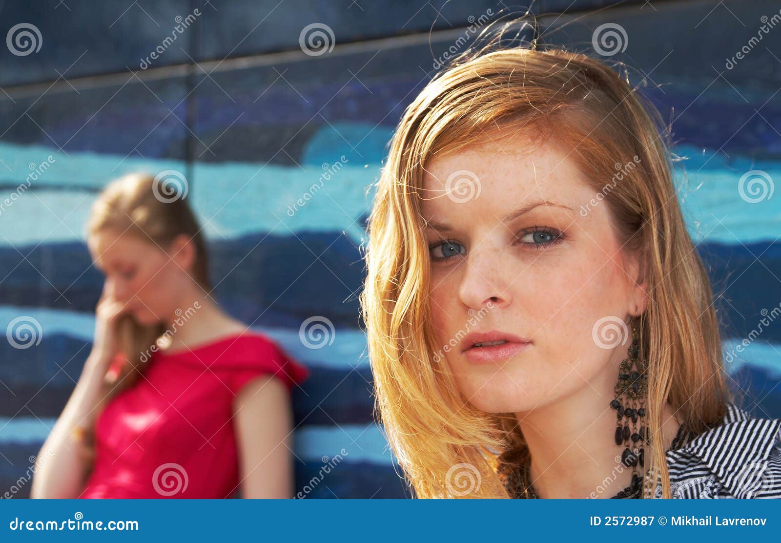 Two fallen out girls stock image. Image of pretty, college - 2572987