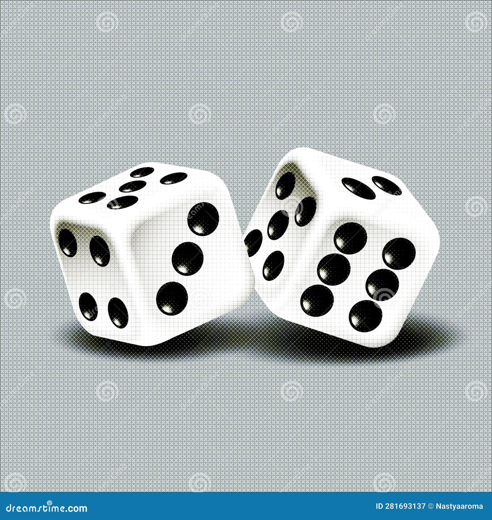 Two Falling Dice, Isolated on Grey Stock Vector - Illustration of white ...