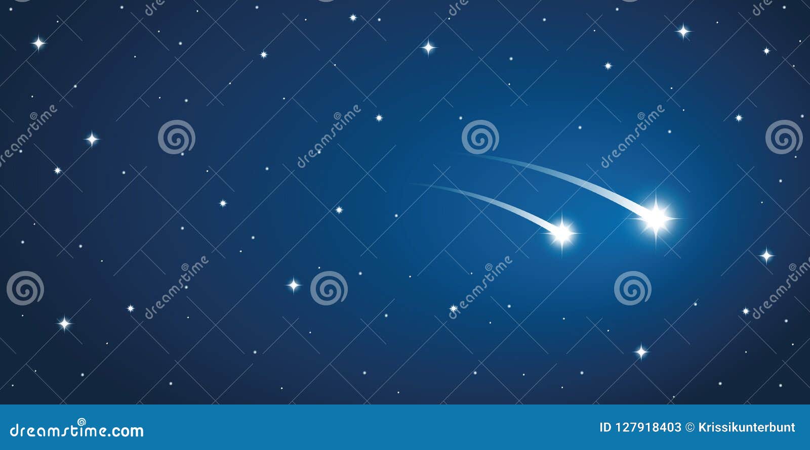 Two Falling Stars in the Starry Sky Stock Vector - Illustration of ...