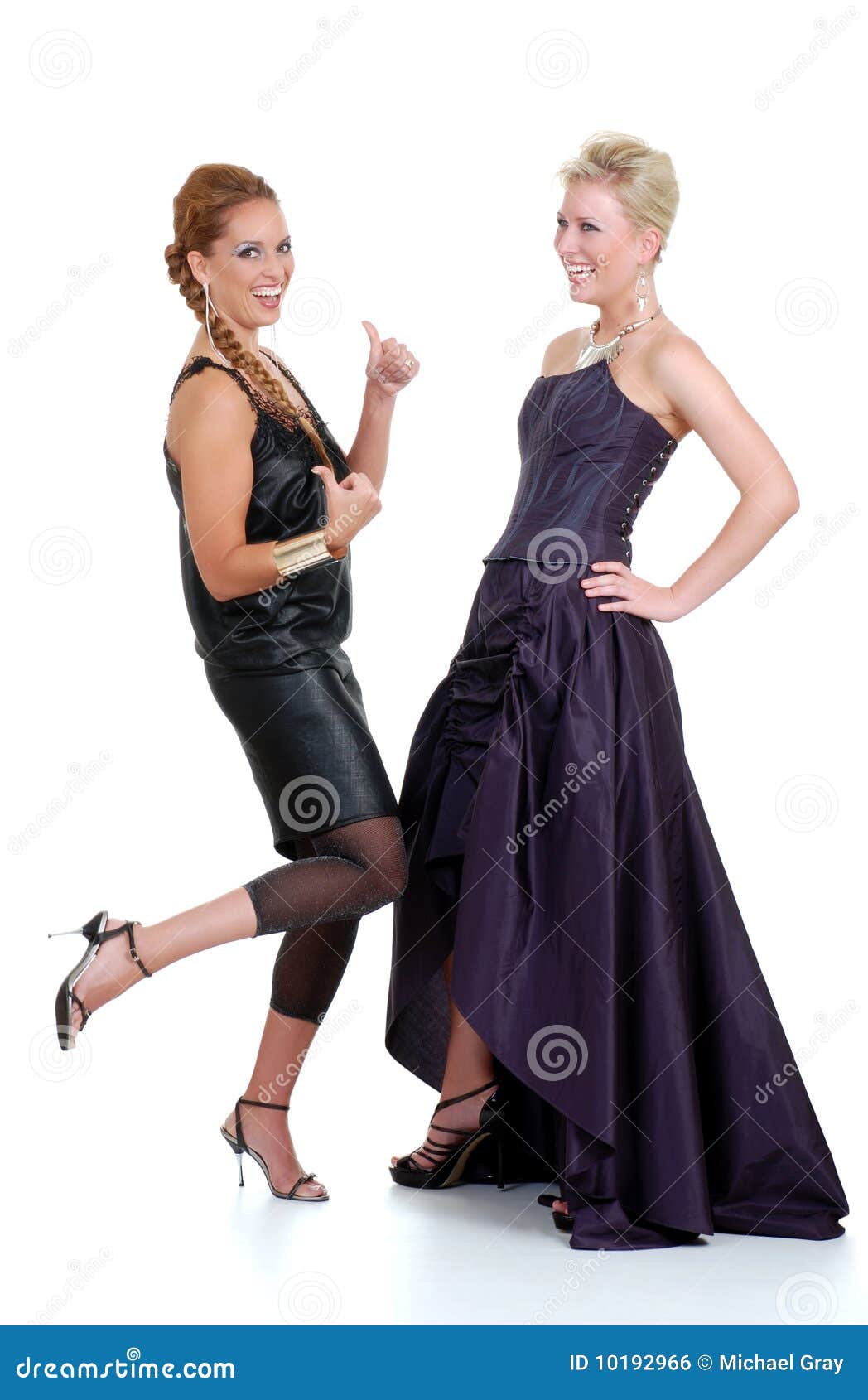 Two Fashion Models Having Fun Stock Photo - Image of hispanic, cute ...