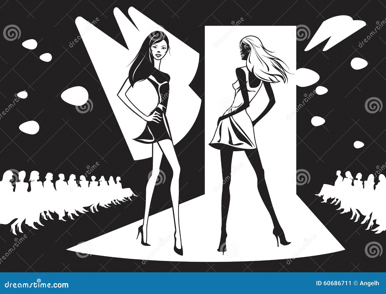 Two Fashion Models Represent New Clothes Stock Vector - Illustration of ...
