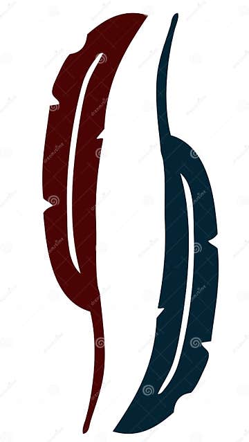Two Feather Silhouettes, Vector Illustration. Stock Vector ...