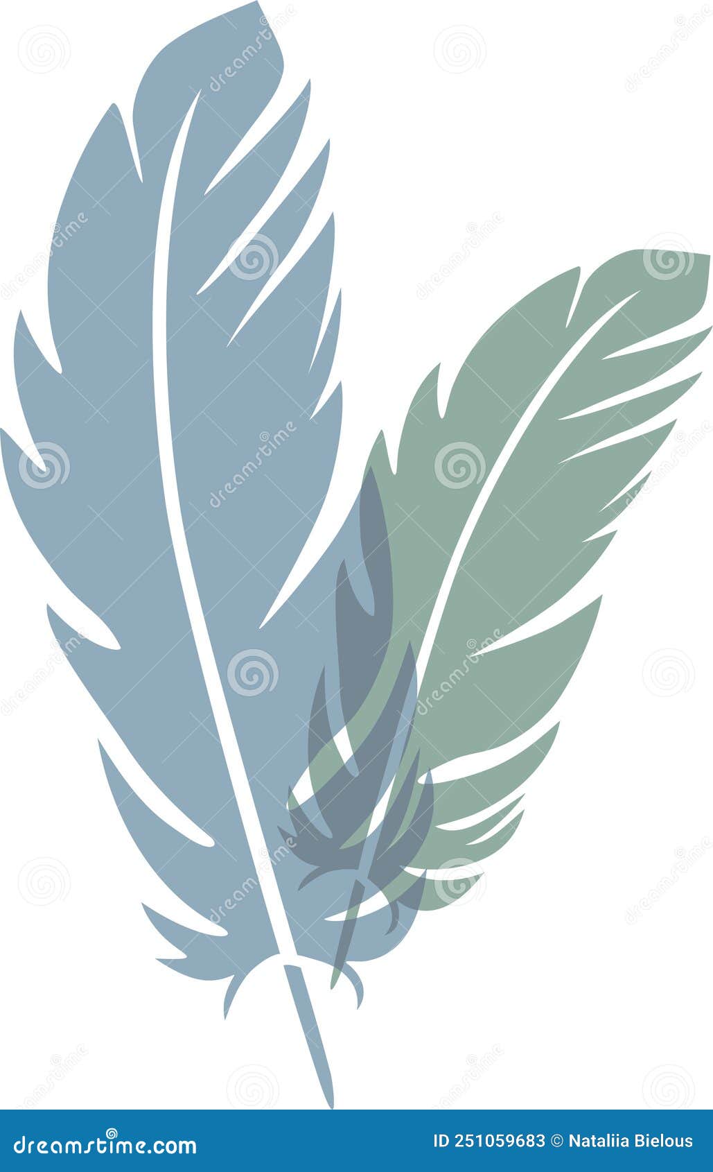 Two Feathers Isolated on White Stock Vector - Illustration of couple ...