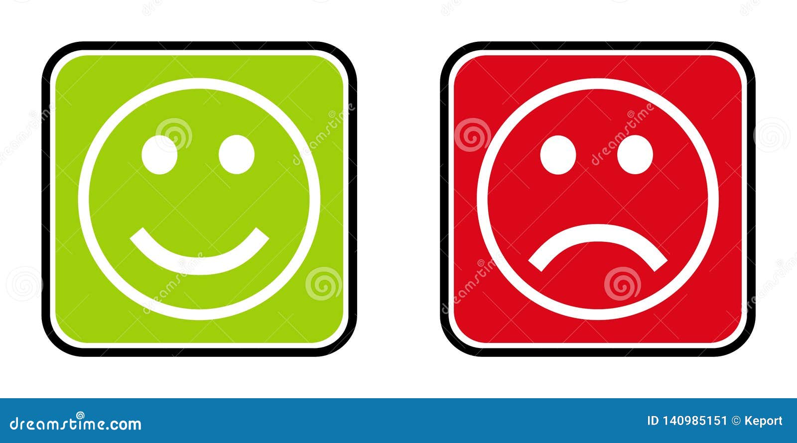 Two Feedback Icons Green and Red Stock Illustration - Illustration of ...