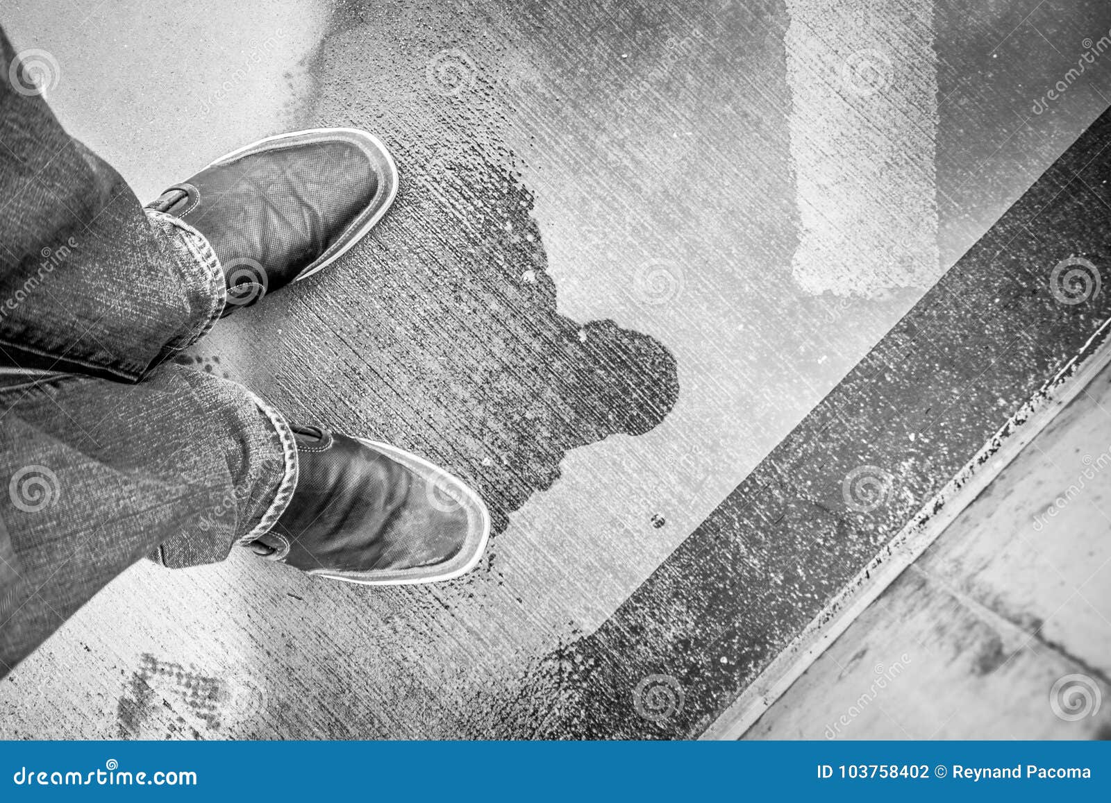 Reflection of a Person in a Puddle Stock Photo - Image of happy, person ...