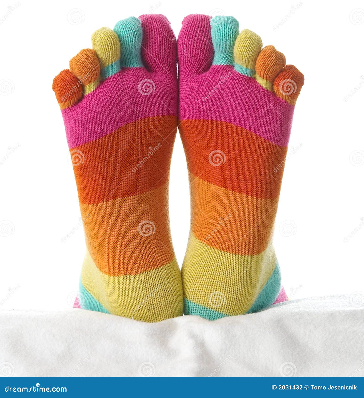 Two feet in stockings stock photo. Image of bedroom, foot - 2031432