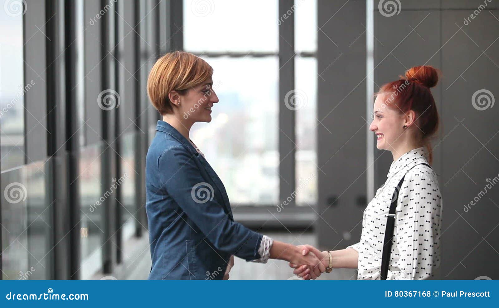 Two Female Advertising Executives Shaking Hands Stock Footage - Video ...