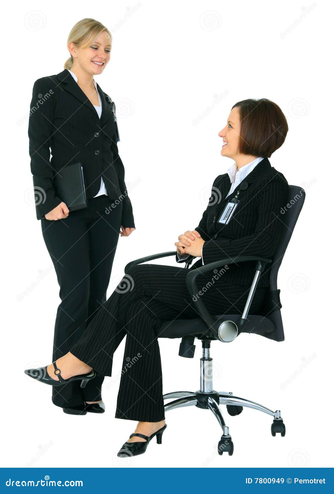 Two Female Businesswoman Discussing Stock Image - Image of isolated ...