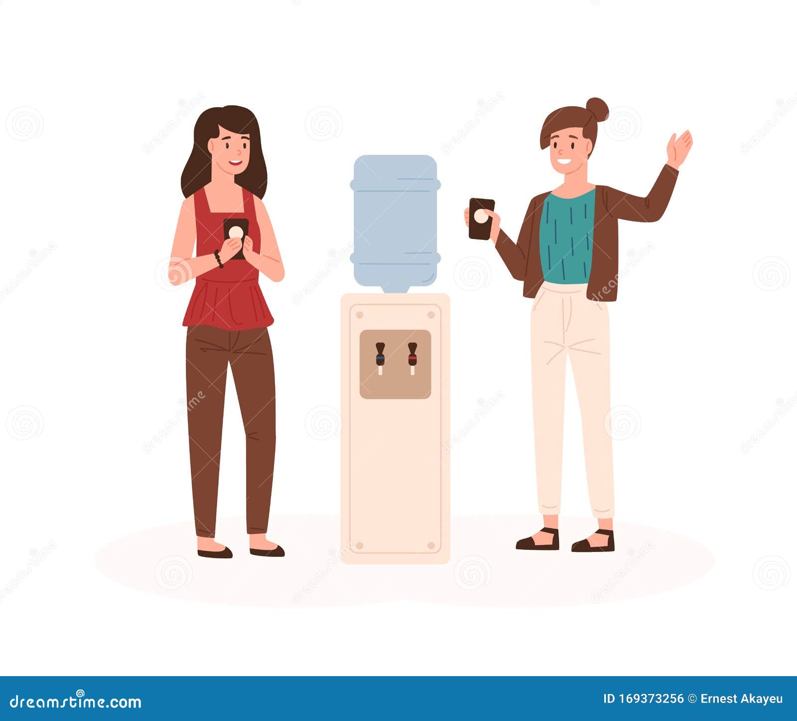 Female Colleagues Gossip In Office Workplace, Flat Cartoon Vector ... Female Colleagues Gossip In Office Workplace, Flat Cartoon Vector ...