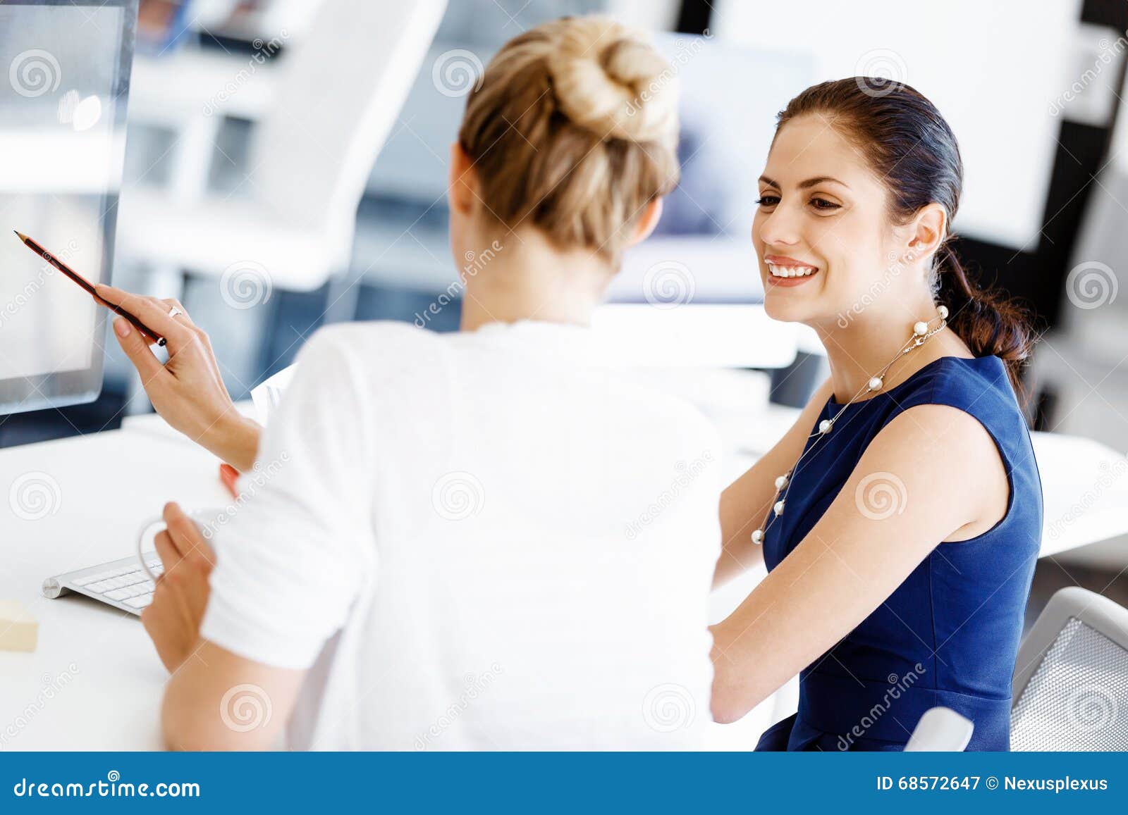 Two Female Colleagues in Office Stock Image - Image of female, manager ...