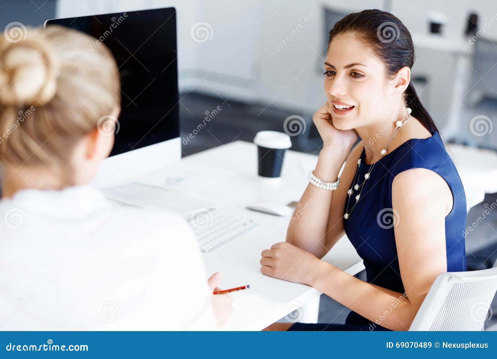 Two Female Colleagues in Office Stock Image - Image of female ...