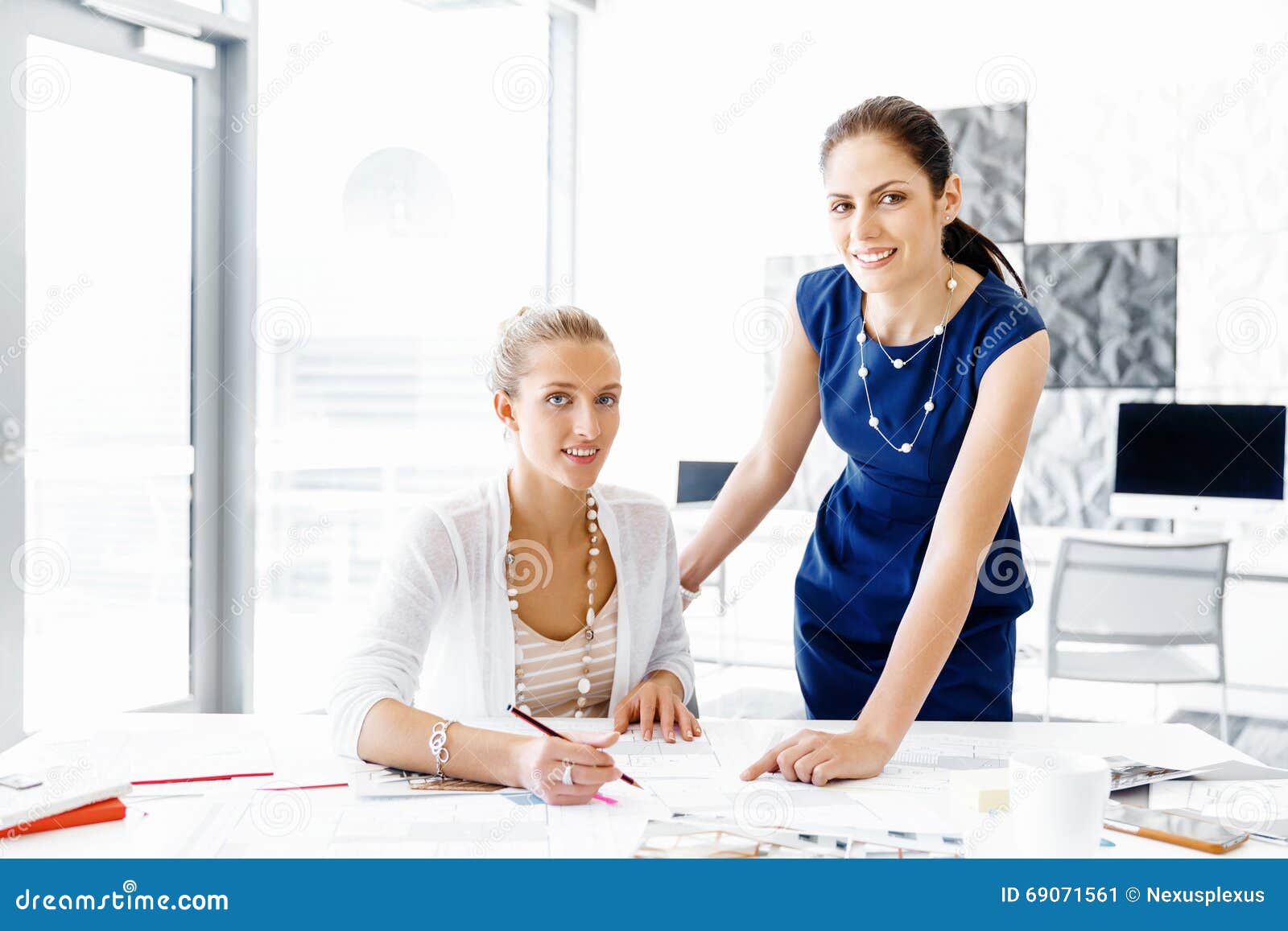 Two Female Colleagues in Office Stock Image - Image of colleague ...