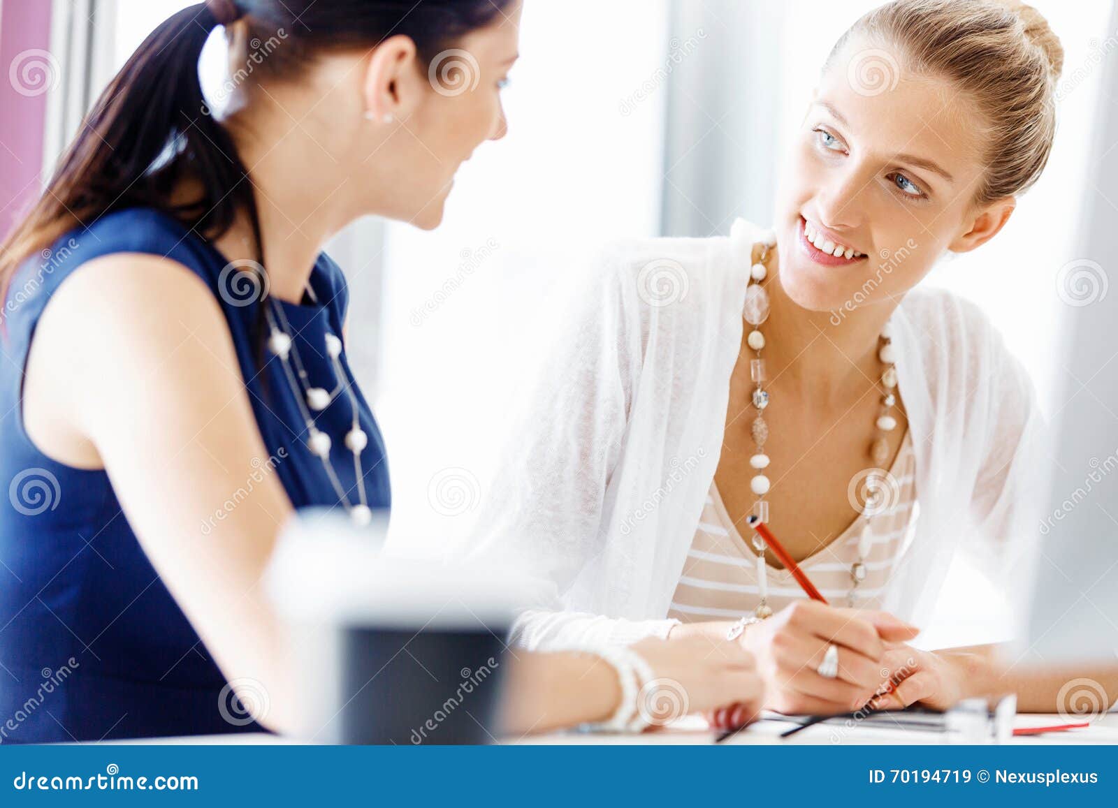 Two Female Colleagues in Office Stock Image - Image of modern ...