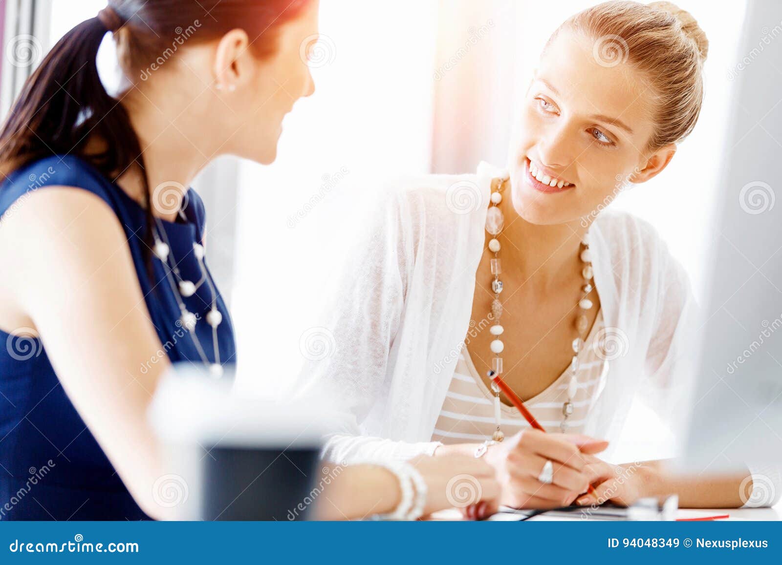 Two Female Colleagues in Office Stock Image - Image of colleagues ...