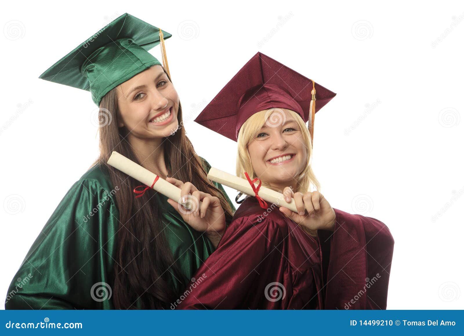 Two Female College Graduates Stock Photo - Image of gown, diploma: 14499210