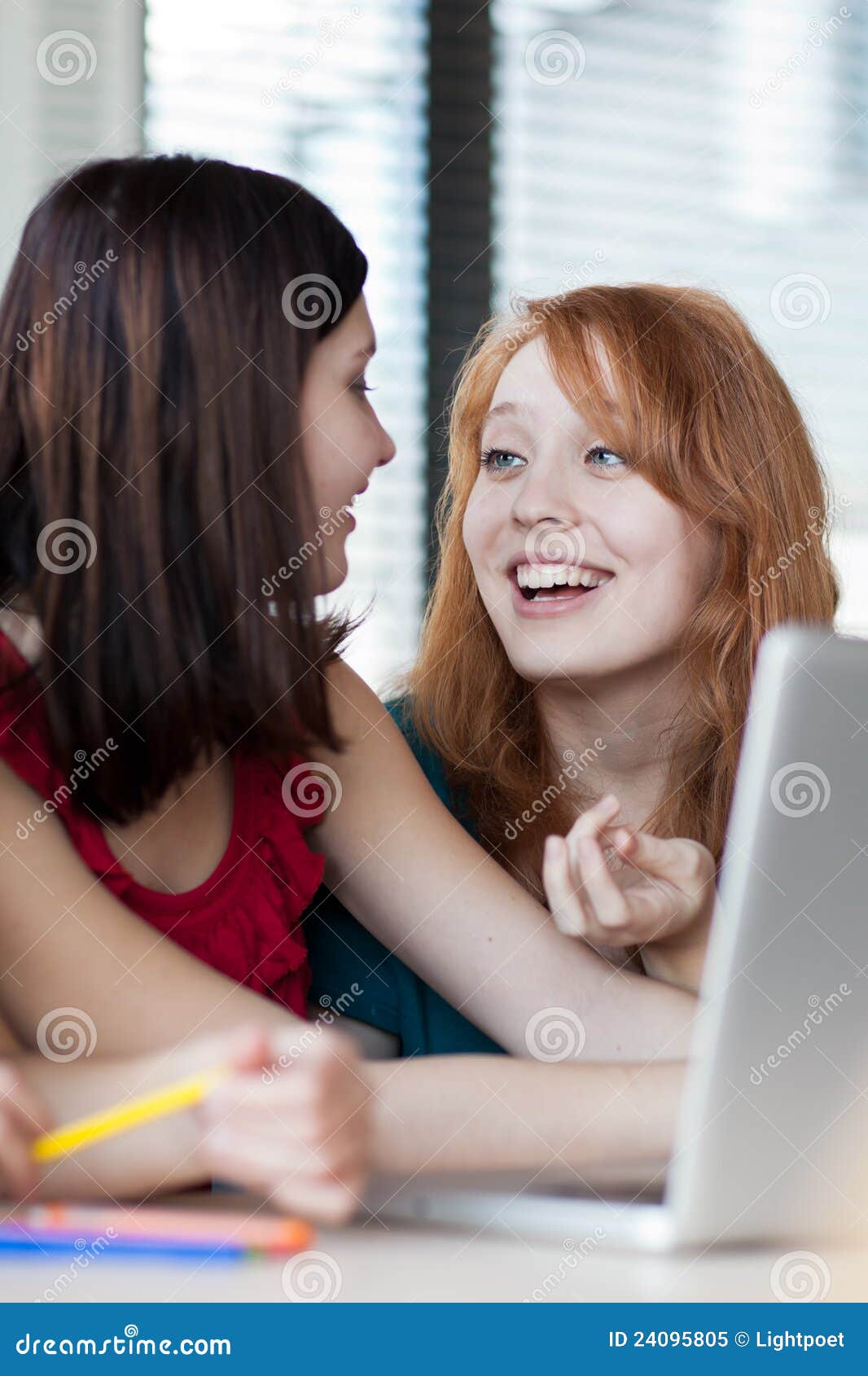 Two Female College Students in Class Stock Image - Image of high ...