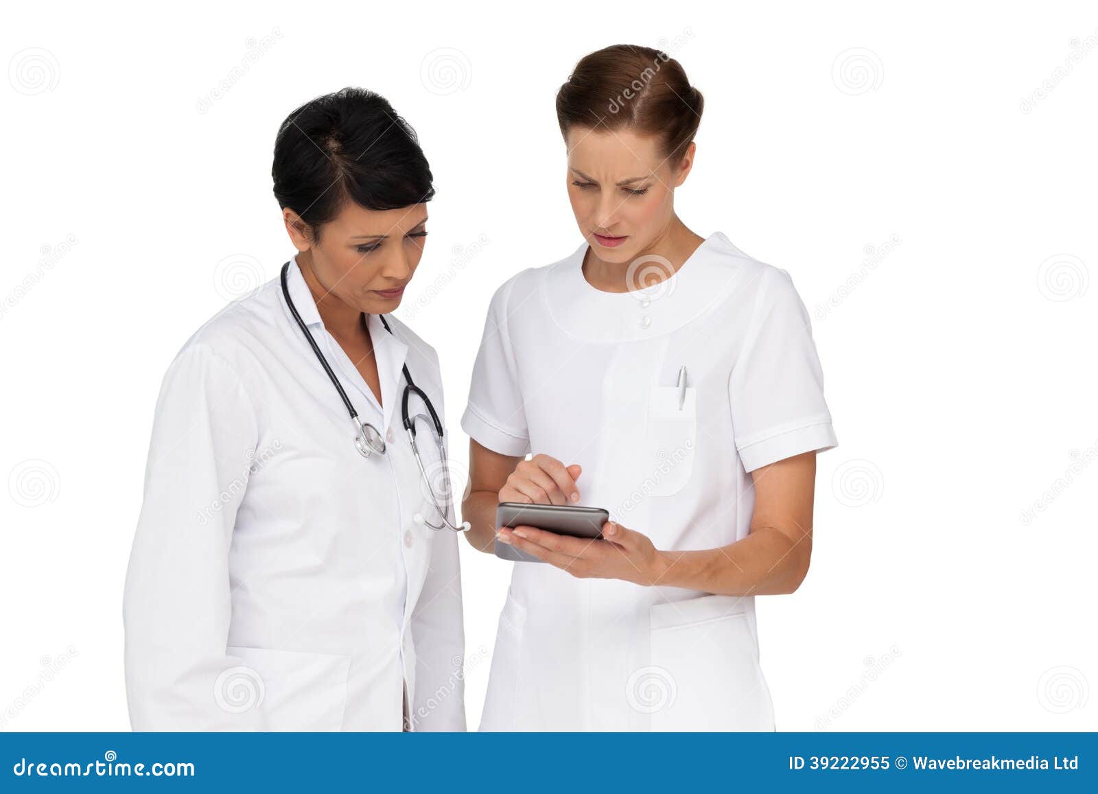 Two Female Doctors Using Digital Tablet Stock Image - Image of view ...