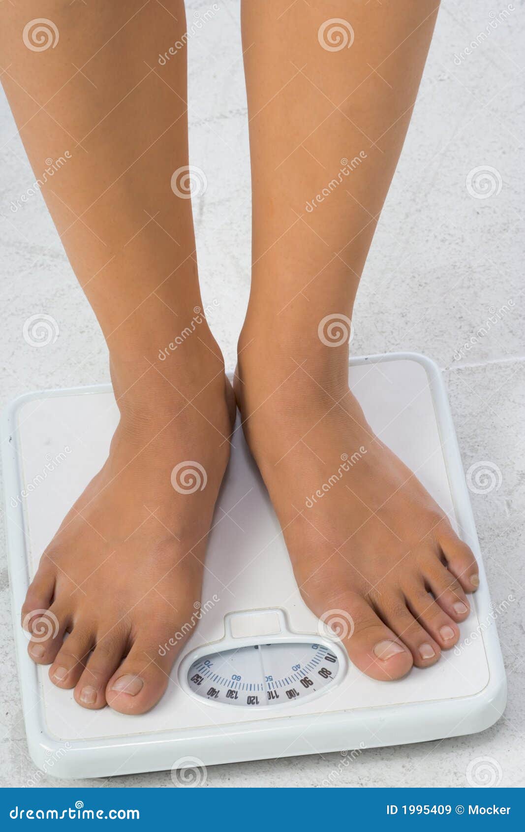 Two Female Feet on a Bathroom Scale Stock Image - Image of human ...