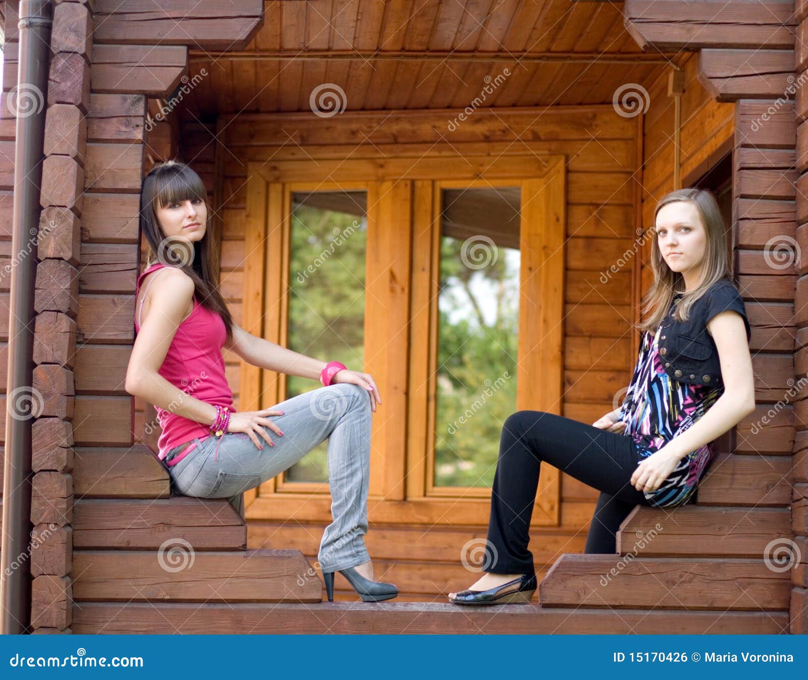 Two female friends stock photo. Image of country, cute - 15170426