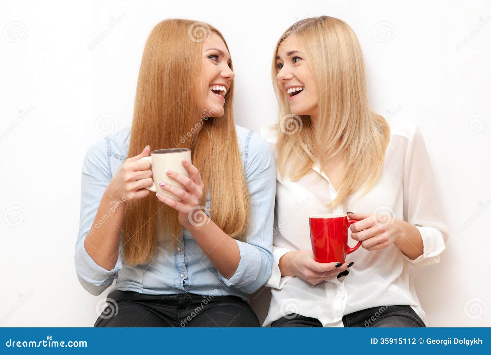 Two Female Friends Having Fun Stock Photo - Image of friendship, drink ...