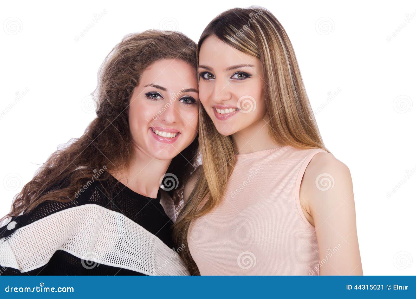 Two Female Friends Isolated Stock Image - Image of chatting, home: 44315021