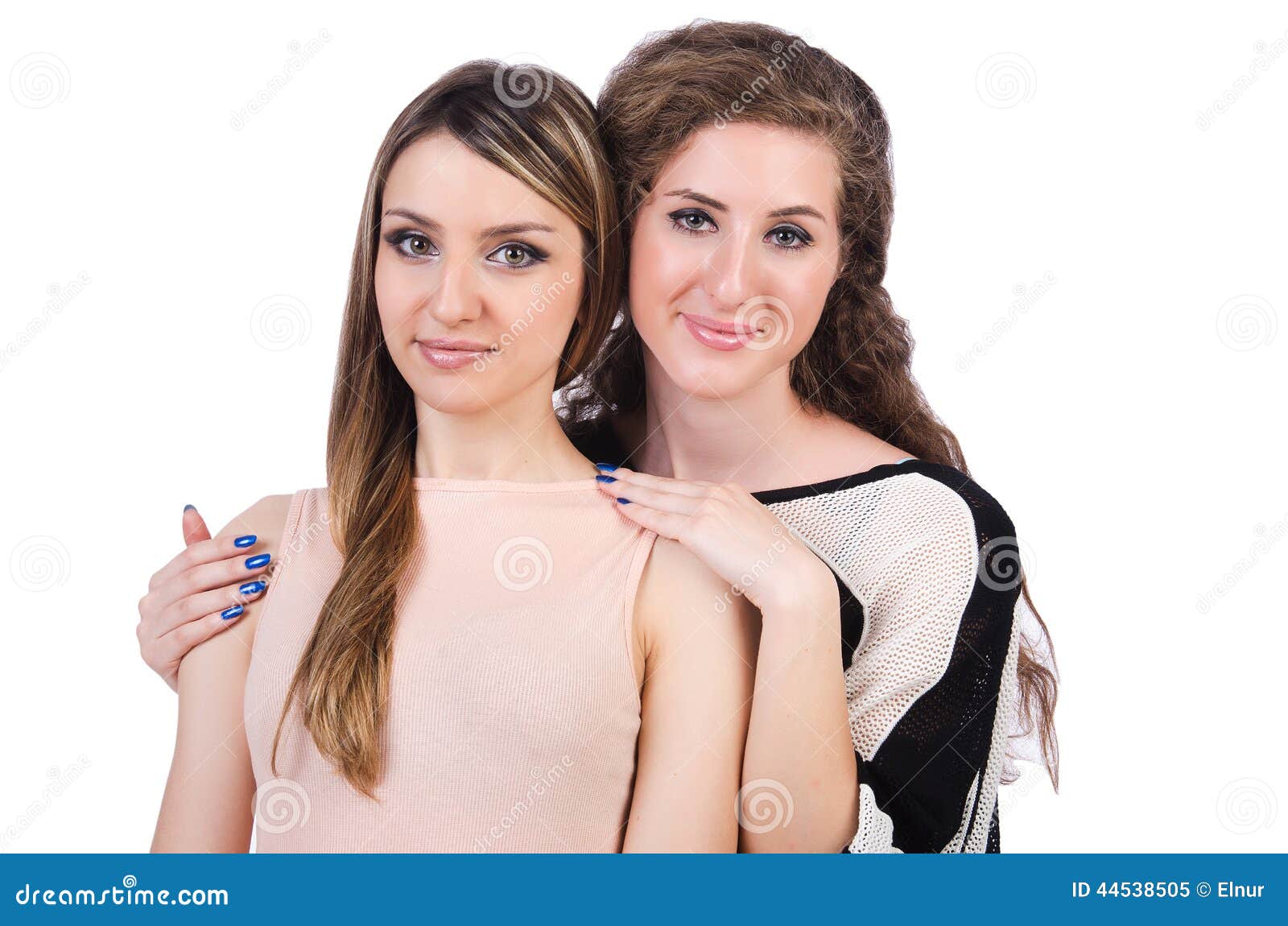 Two Female Friends Isolated Stock Image - Image of lifestyle, friends ...