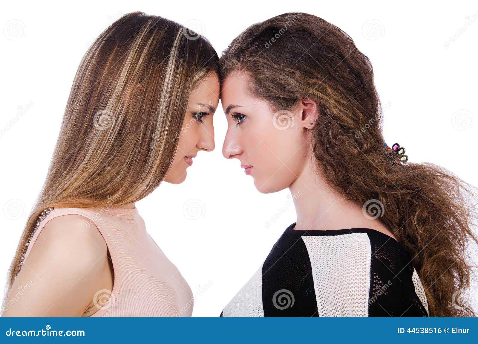 Two Female Friends Isolated Stock Photo - Image of isolated, friend ...