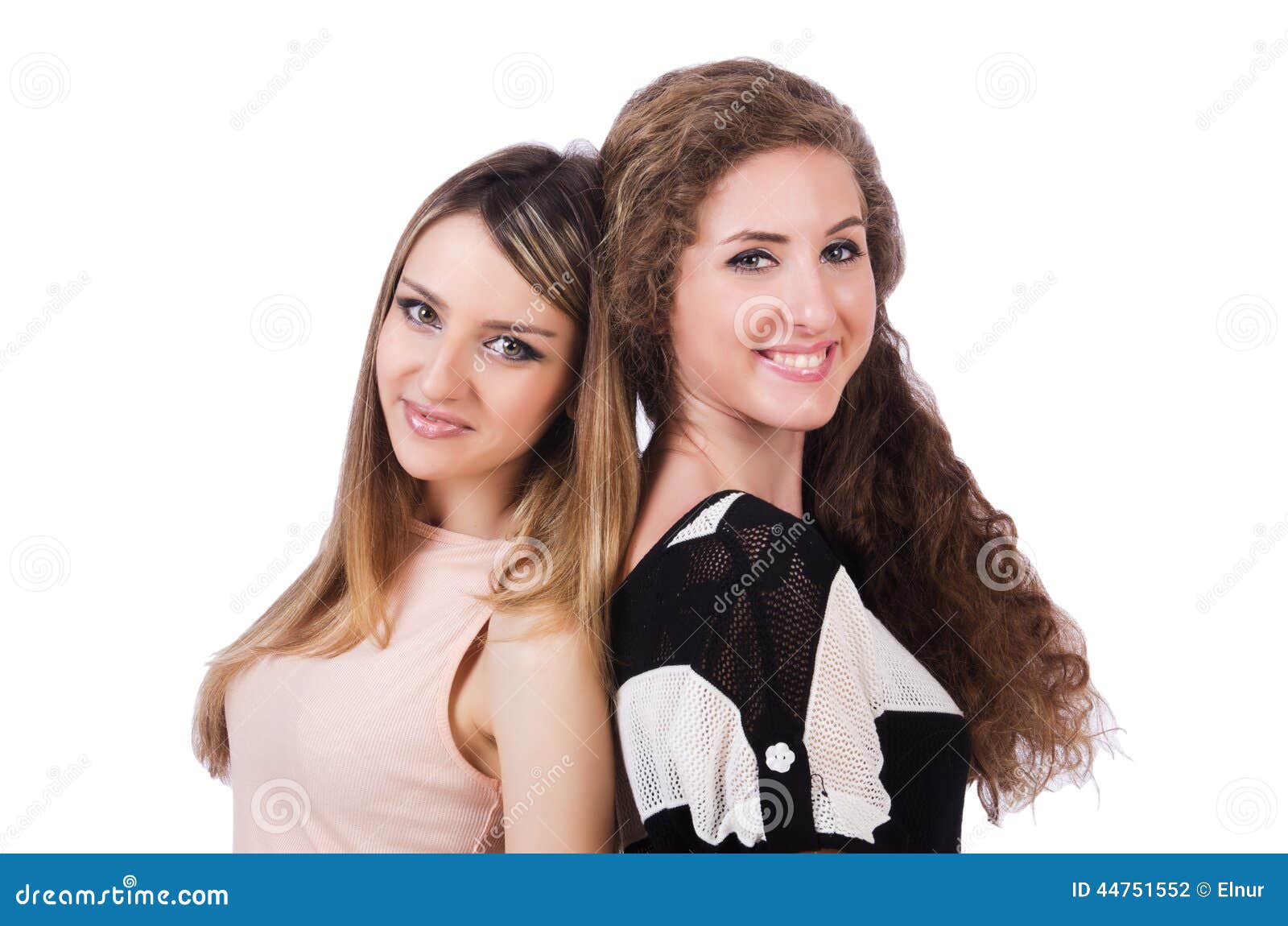 Two Female Friends Isolated Stock Photo - Image of girl, friend: 44751552