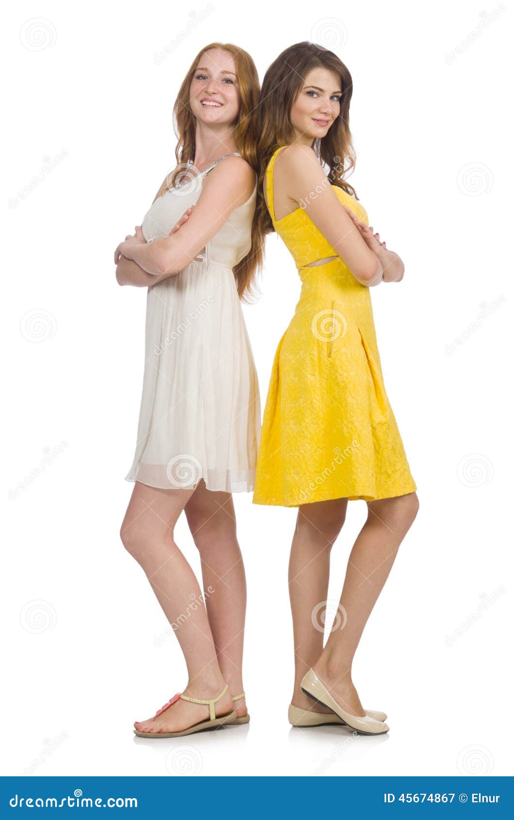 Two Female Friends Isolated Stock Image - Image of lifestyle, fashion ...