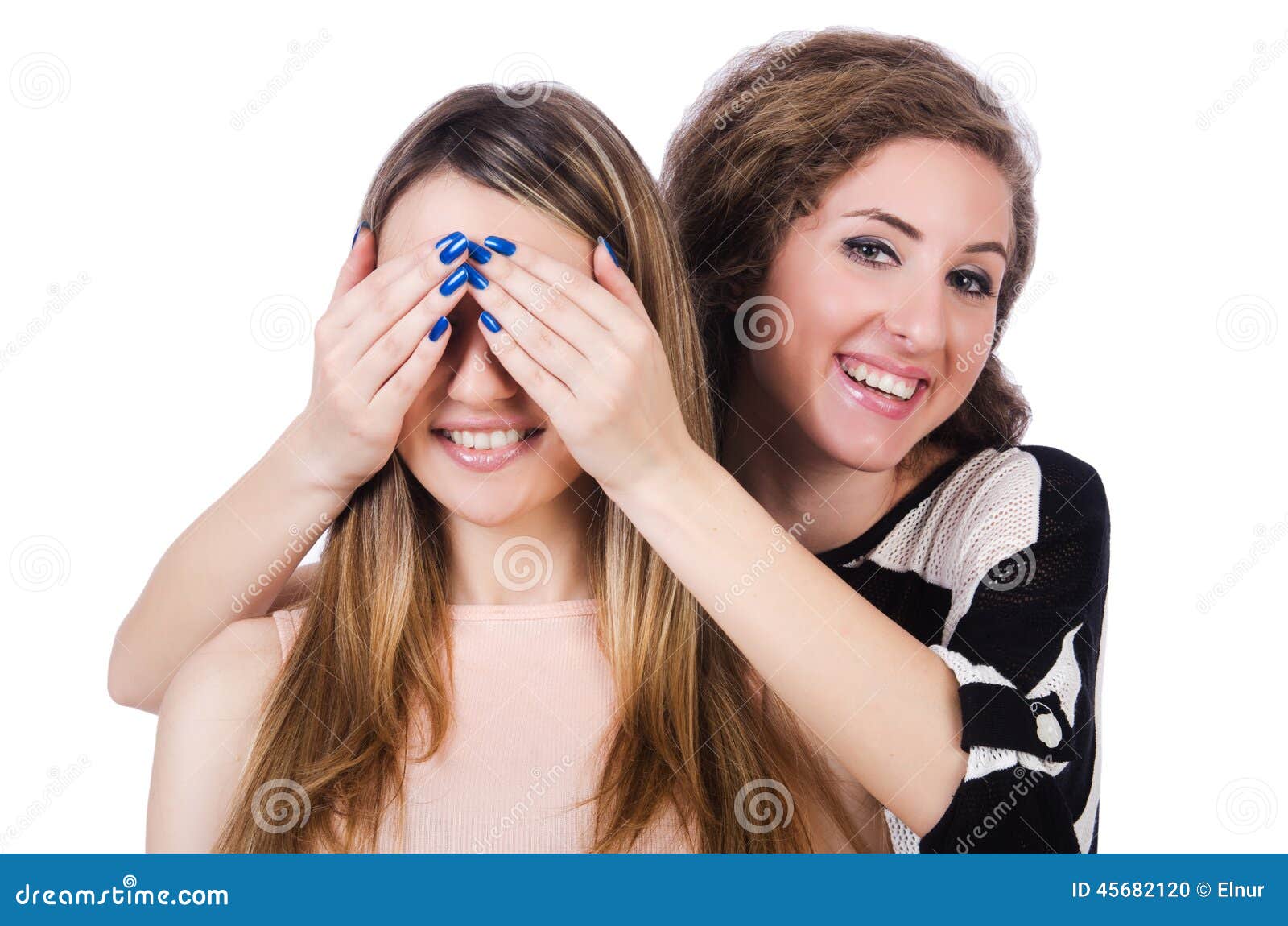 Two Female Friends Isolated Stock Photo - Image of attractive, beauty ...