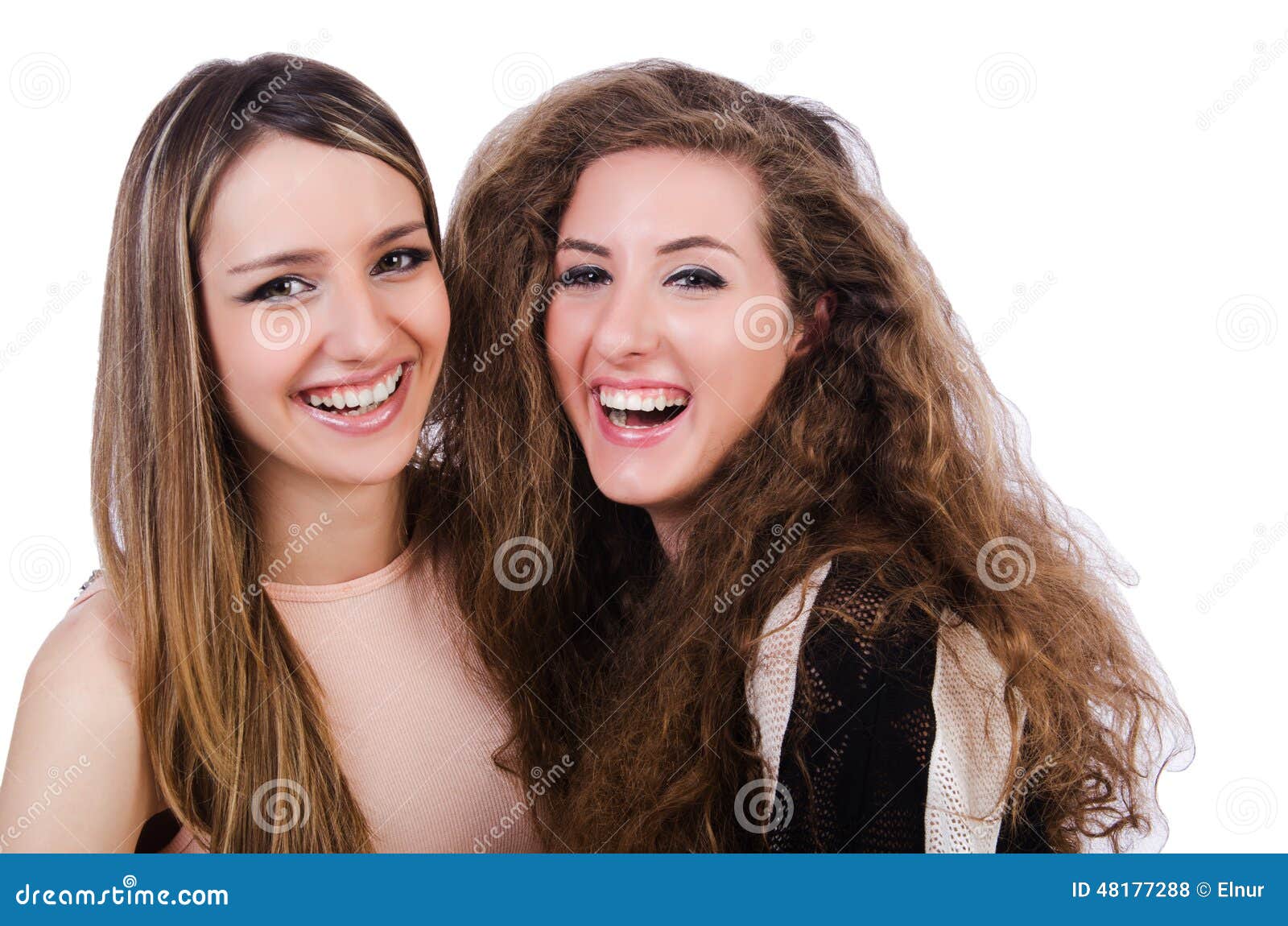 Two Female Friends Isolated Stock Photo - Image of happy, gossip: 48177288