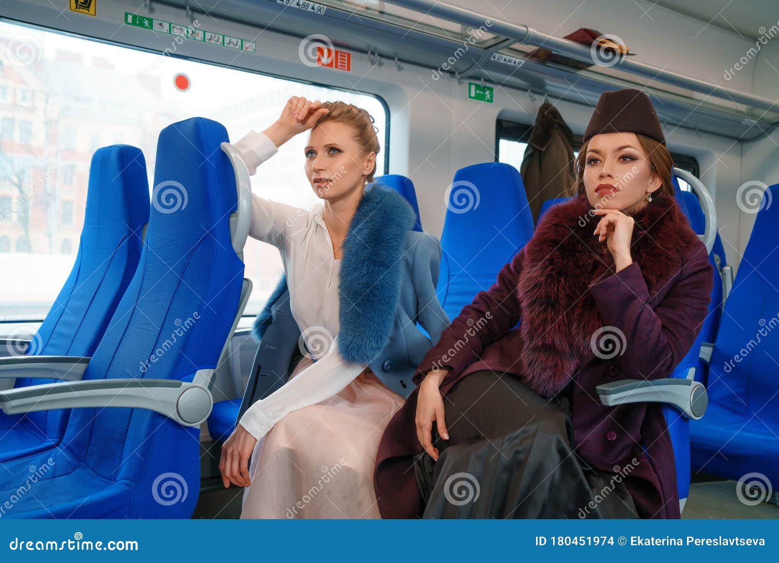 Two Female Friends on the Train Stock Photo - Image of freedom ...