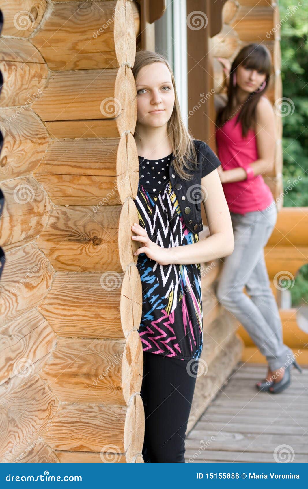 Two Female Friends on a Veranda Stock Photo - Image of natural, funny ...