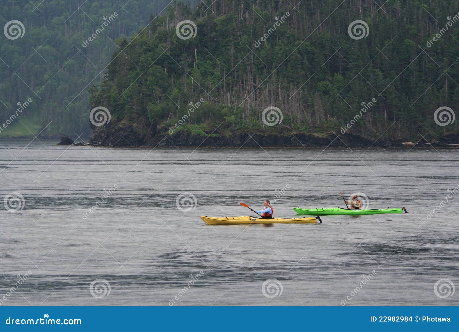 Two Female Kayakers in the Rain Editorial Stock Image - Image of trees ...