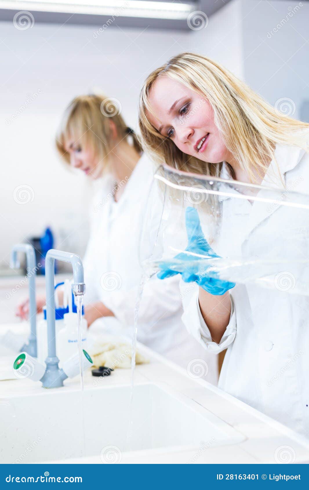 Two Female Researchers Working in a Laboratory Stock Image - Image of ...